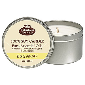 Bug Away 6oz All Natural Soy Candle Made with Pure Essential Oils by Fabulous Frannie