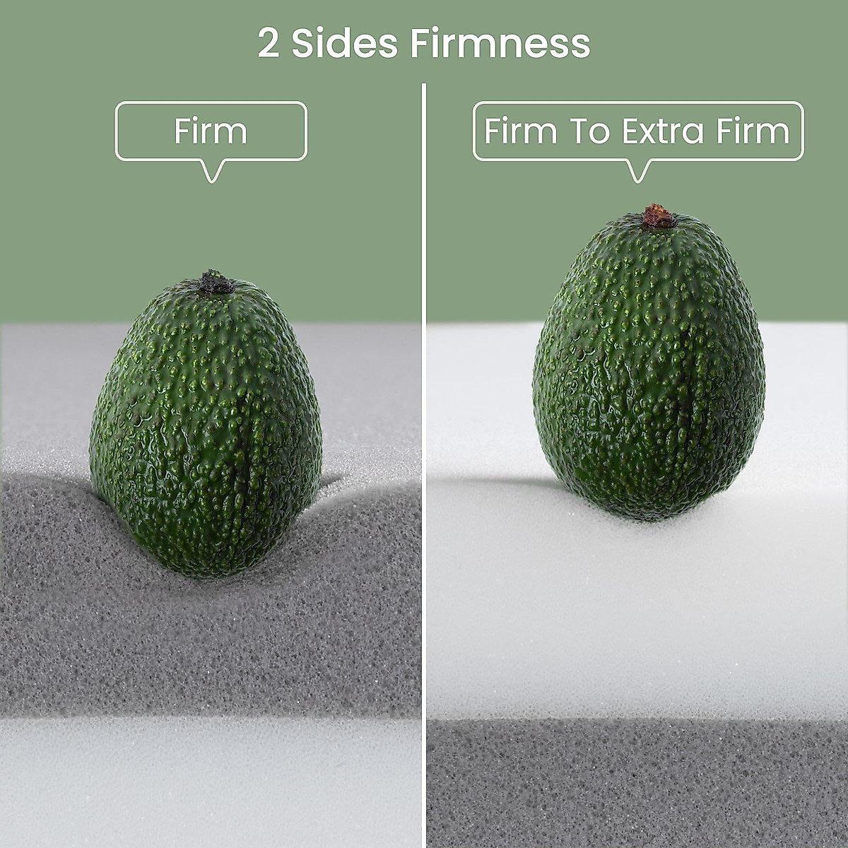 Firm Memory Foam Mattress Topper Queen - 4 Inch Charcoal-Infused Bed Topper for Back Pain Relief, Dual-Sided Firmness, CertiPUR-US Certified, Removable Cover