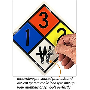 SmartSign NFPA Adhesive Label Kit (Placard, Digits & Symbols) | 8.5" Tall (Tip-to-Tip) Diamond Laminated Vinyl, 6" x 6"