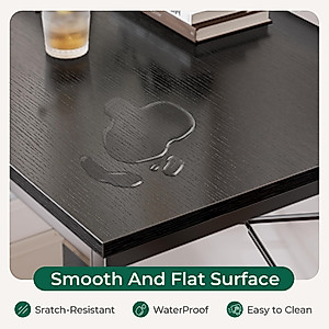 Huuger L Shaped Desk, 47 Inches Computer Desk with Reversible Storage Shelves, Gaming Desk, Corner Desk Home Office Desks, Writing Desk Study Desk with Metal Frame, Black