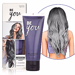 Semi-Permanent Silver Fox Hair Dye - Vibrant 2.36 Oz. Tubes Temporary Hair Color - Ammonia and Peroxide Free -Vegan and 100% Cruelty-Free Toner - Lasts for 7-15 Shampoos - by Splashes and Spills
