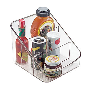 mDesign Small Plastic Food Packet Organizer Caddy - Storage Station for Kitchen, Pantry, Cabinet, Countertop - Holds Spice Pouches, Dressing Mixes, Hot Chocolate, Tea, Sugar Packets - 2 Pack - Clear
