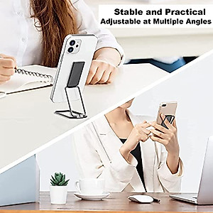 Dgloze Phone Ring Holder Finger Kickstand, 360°Rotation Cell Phone Ring Holder, Foldable Phone Holder for Hand, Work with Magnetic Car Mount Compatible with Most Smartphones and Tablets (Gun Black)