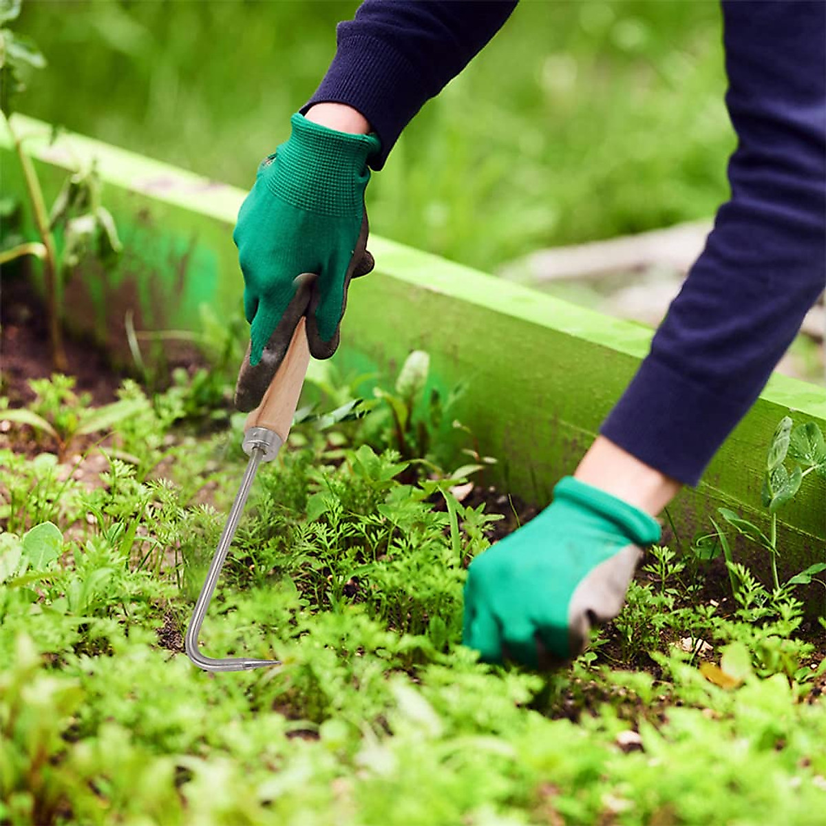 generic 2pcs Gardening Tool Single Claw Root Hook Manual Root Lifter Weeder Stainless Steel Weeds Remover Classic Weeder Garden Lawn Transplant Bonsai Tools