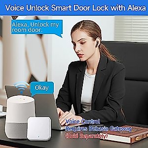 BEBASIA Smart Door Lock, Keyless Entry Door Lock, Fingerprint Door Lock, Door Locks with Keypads, Bluetooth WiFi Door Locks, Keypad Door Lock with Reversible Handle, APP Control, Fobs, Code (Black)