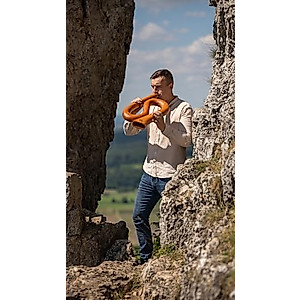 S-shaped Professional Didgeridoo for Meditation, Sound Healing Therapy, Yoga and Circular Breathing — NOT MADE IN CHINA — Mahogany Wood, 2-YEAR WARRANTY