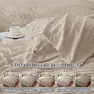 Cozyide Linen Twin Duvet Cover, 2 Pieces Bedding Duvet Covers, Soft Breathable Seersucker Duvet Cover Set with Zipper Closure and Corner Ties (1 Duvet Cover 68"x90" + 1 Pillow Sham 20"x26")