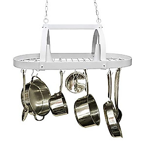 Elegant Designs PR1000-WHT Kitchen Downlights 2 Light Pot Rack, White