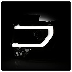ACANII - For [Halogen Model] 2009-2014 Ford F150 Pickup Black Raptor Style LED Tube Projector Headlights Pair Left+Right