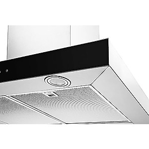 Blue Ocean 30" RHKE3 Stainless Steel Wall Mount Kitchen Range Hood | 760 CFM | LED Lights | PRO PERFORMANCE | LED Touch Panel w/Digital Clock | Ducted/Ductless Convertible Duct