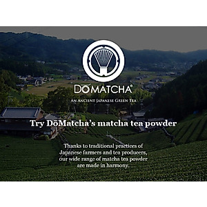 DoMatcha - Organic Ceremonial Green Tea Matcha Powder, Natural Source of Antioxidants, Caffeine, and L-Theanine, Promotes Focus and Relaxation, Kosher, 75 Servings (2.82 oz)