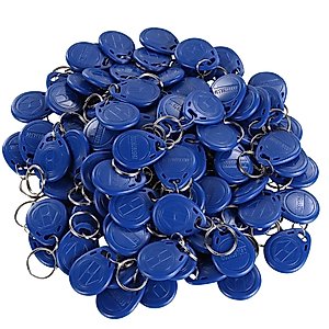UHPPOTE Proximity 125KHz RFID EM-ID Card Keyfob for Door Access Control - Read Only - Color Blue - 100 Pack