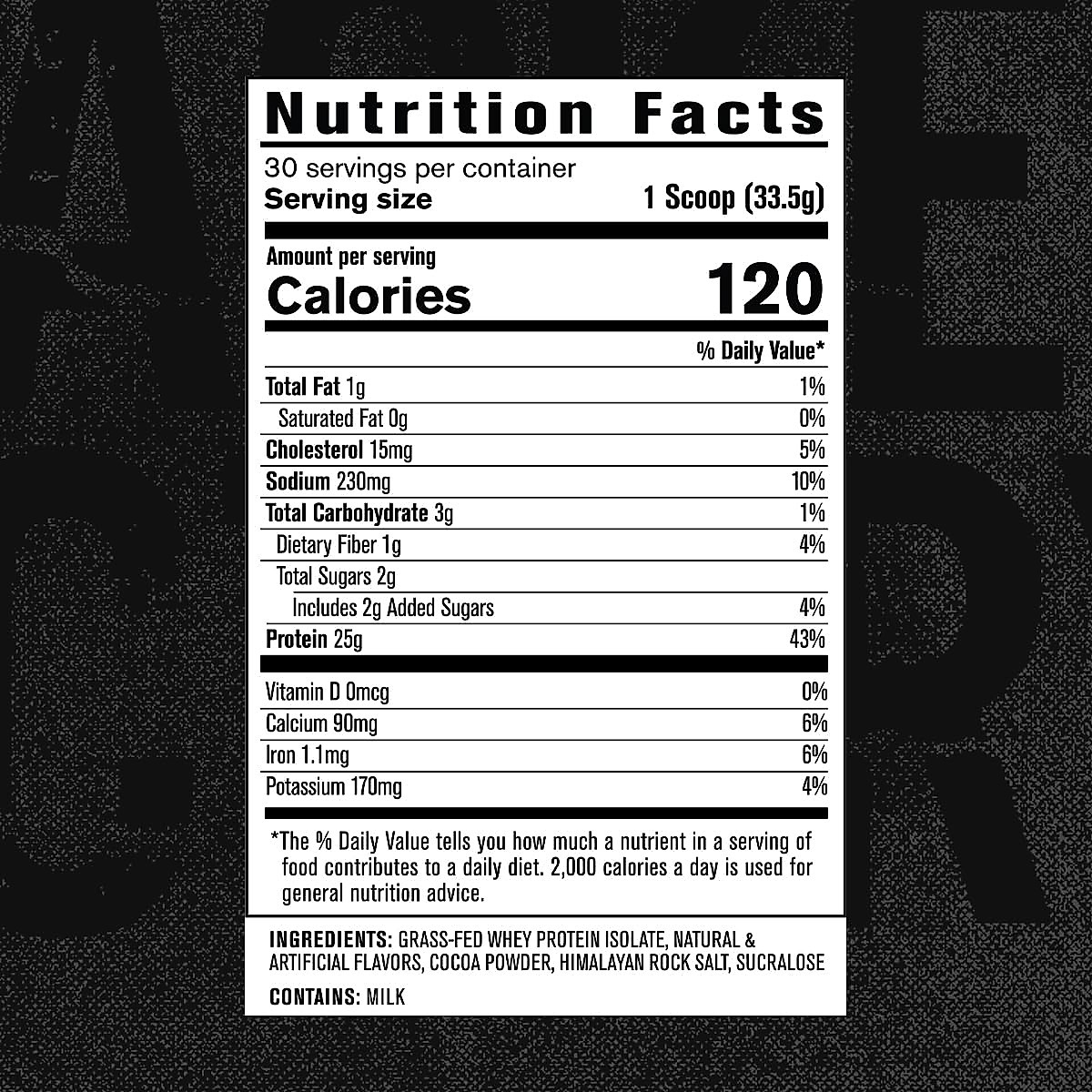 Jacked Factory Authentic ISO Grass Fed Whey Protein Isolate Powder - Low Carb, Non-GMO Muscle Building Protein w/No Fillers, Post Workout Recovery, Chocolate