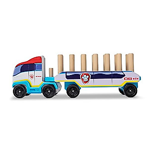 Melissa & Doug PAW Patrol Wooden ABC Block Truck (33 Pieces) - Sort And Stack Toys, Alphabet Blocks For Toddlers, Vehicle Toys For Kids Ages 3+