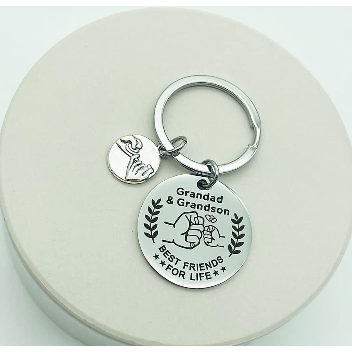 Grandad Grandpa Gifts from Grandson Keychain Christmas Gifts for Grandfather Grandpa Grandson Birthday Gifts for Papa Granddad Key Ring