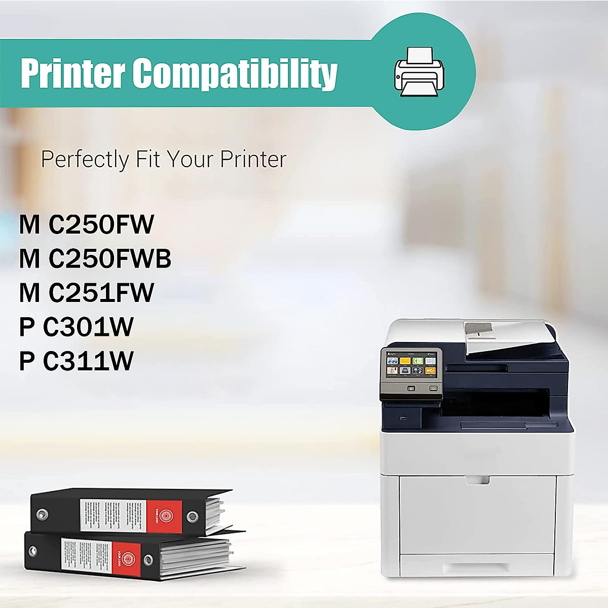 XNINJA Compatible High Yield MC250H Toner Cartridges for Ricoh 408336 408337 408338 408339 for M C250FW M C250FWB M C251FW P C301W P C311W Printer Magenta