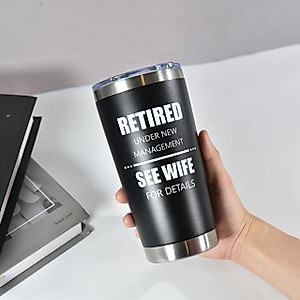 CHLJAR Retirement Gifts for Men, Happy Retirement Party Decorations, 20 Oz Retired Gifts Tumbler Cup, Retired Gifts for Men, Best Retirement Gift Idea for Parties and Celebrations