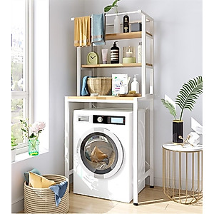 ROPSHTSF Shelves, Bathroom Tiers, Floor Storage, Gap Storage, Washing Machine Rack, 3-Tier Laundry Room Shelf Over The Washing Machin, Storage Rack(White)