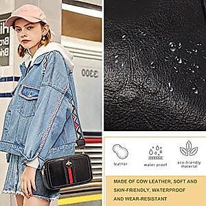 Haftigts Bee Crossbody Bags for Women with 2 Adjustable Straps, PU Leather Sling Camera Bag Purses Shoulder Bag with Zipper