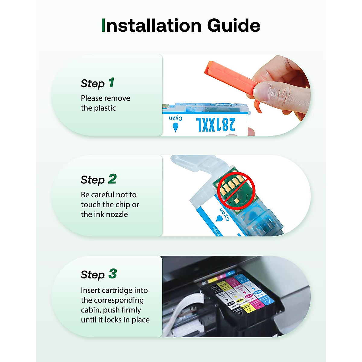 PGI-280XXL CLI-281XXL Ink 280 281 Compatible Cartridges Replacement with Canon PIXMA Printer TR8520 TS9120 TS6200 TS6220 TS8120 TS8220 TR7520 TS6120 (1PGBK 1Black 1Cyan 1Magenta 1Yellow)