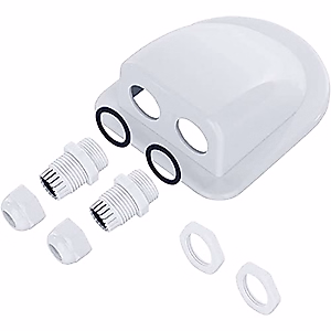 ILSSLI Solar Cable Entry Gland, Waterproof Solar Double Cable Connector Cover Solar Photovoltaic Plastic Bracket Curved ABS Dual Cable Entry Housing for Solar Panels of RV, Caravan Boat