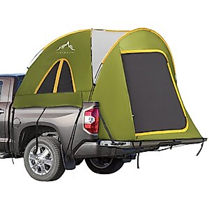 GoHimal Pickup Truck Tent, Waterproof PU2000mm Double Layer for 5.5-6.0 FT Truck Bed, Portable Bed Tent for Camping, Green
