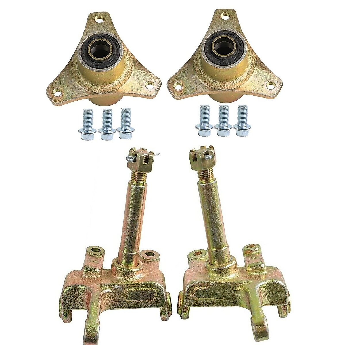 91.SCS 3 Stud Front Wheel Hub Steering Knuckle Spindle Kit for Go Kart ATV Quad 110cc 125cc