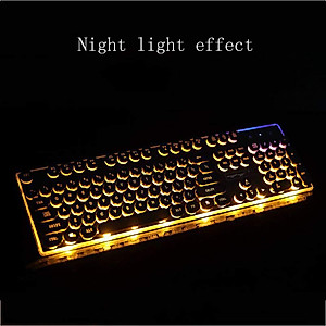 Computer Keyboard-Wired Keyboard Punk Gaming Keyboard Mechanical Keyboard Can Be Illuminated-104 Keys YANG1MN (Color : Orange)