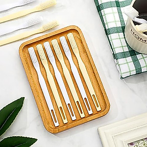 Gandeer 200 Pcs Disposable Toothbrushes Individually Wrapped Single Use Toothbrush Travel Toothbrushes Bulk Soft Bristle Adult Toothbrush Manual Tooth Brush for Women Men Hotels, 2 Colors