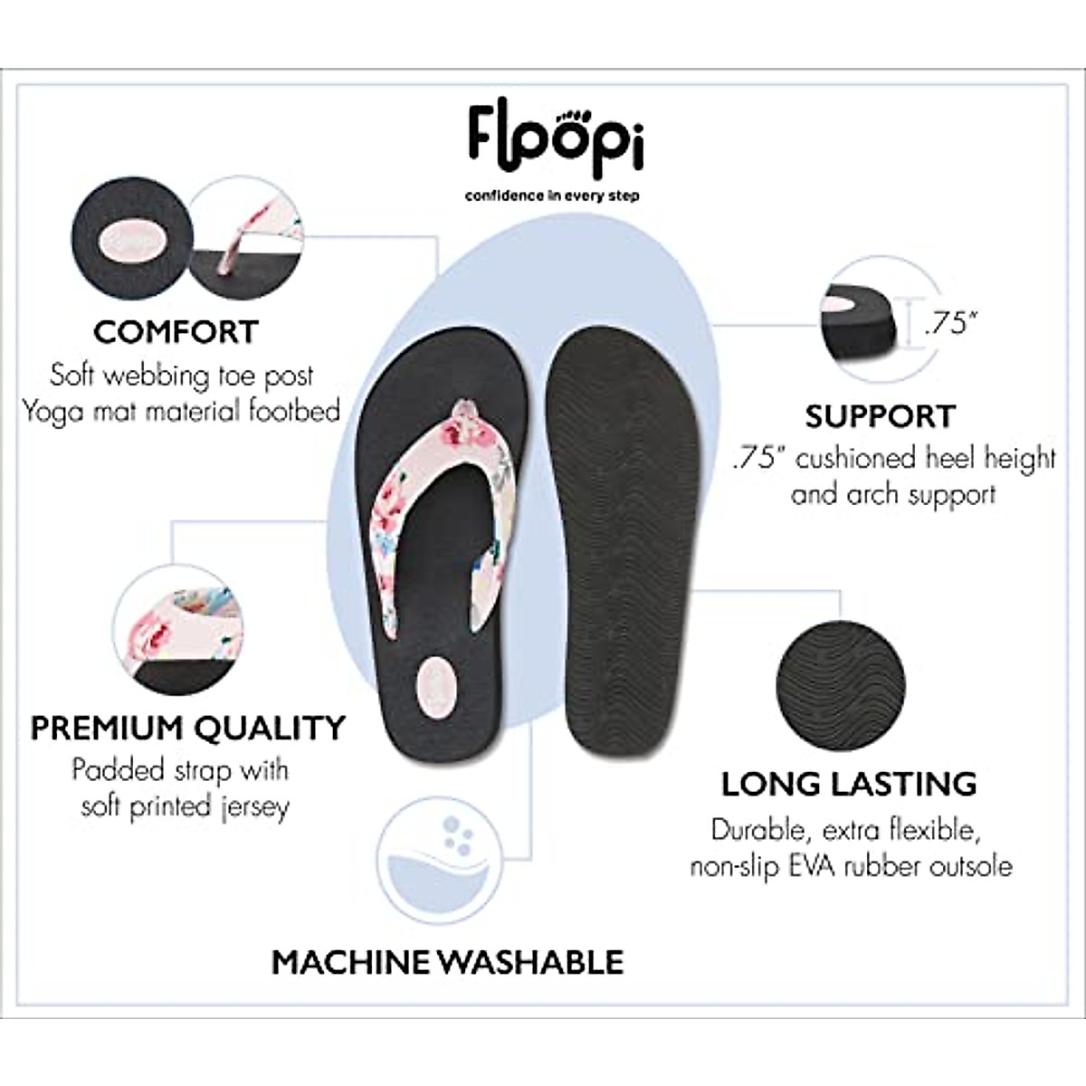 Floopi Flip Flops for Women Casual Flat Yoga Mat Thong Womens Sandals, Ladies Beach Sandals with Indoor & Outdoor Anti Skid Soles (8, Pink-528)