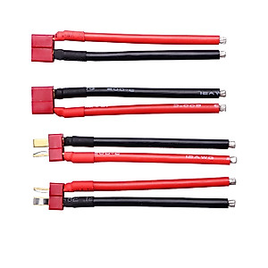 HobbyPark T-Plug Connectors w/Shrink Tubing (10 Pairs) & T Plug Connectors w/Battery Straps (2 Pairs)