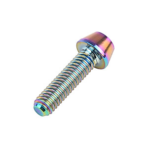 Wanyifa Titanium Ti DIN912 M4 8 15 20mm Tapered Head Hex Bolts Bicycle Screws Pack of 6 (Multicolored, M4x15mm)