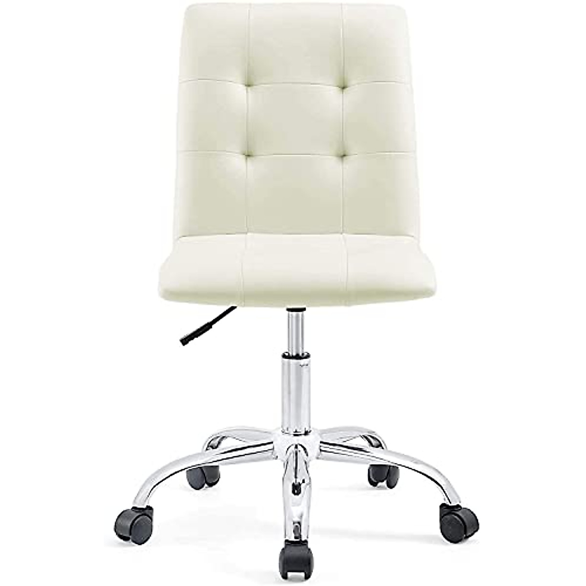Modway Prim Ribbed Armless Mid Back Swivel Conference Office Chair In White