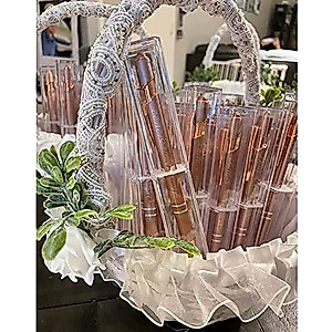 Aujuy 10Pcs Custom Rose Gold Ballpoint Pen 2 in 1 Rose Gold Stylus Pens Stylish Pen Personalized Wedding Favor Birthday Gift (10pcs)