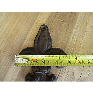 for 10 Large Cast Iron Fleur De Lis Coat Hooks Hook Hall Tree Hat Dog Leash Fluer Hooks & Hangers Home & Garden