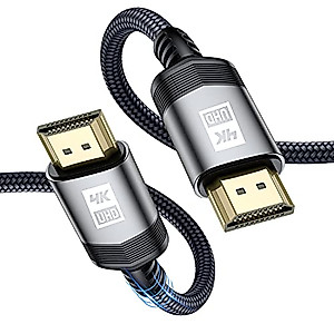 HDMI Cable 15 feet [4K@60Hz, 1080P@144Hz], sweguard 4K HDMI 2.0 Cable High Speed 18Gbps Gold Plated Nylon Braided Supports HDR,HDCP 2.2, 2160P,3D,ARC for Roku TV PS5 PS4 Xbox HDTV Blu-ray&Monitor-Grey