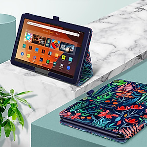 Fintie Folio Case for All-New Amazon Fire HD 10 and 10 Plus Tablet (13th/11th Generation, 2023/2021 Release) 10.1" - Slim Fit Standing Cover with Auto Sleep/Wake, Jungle Night
