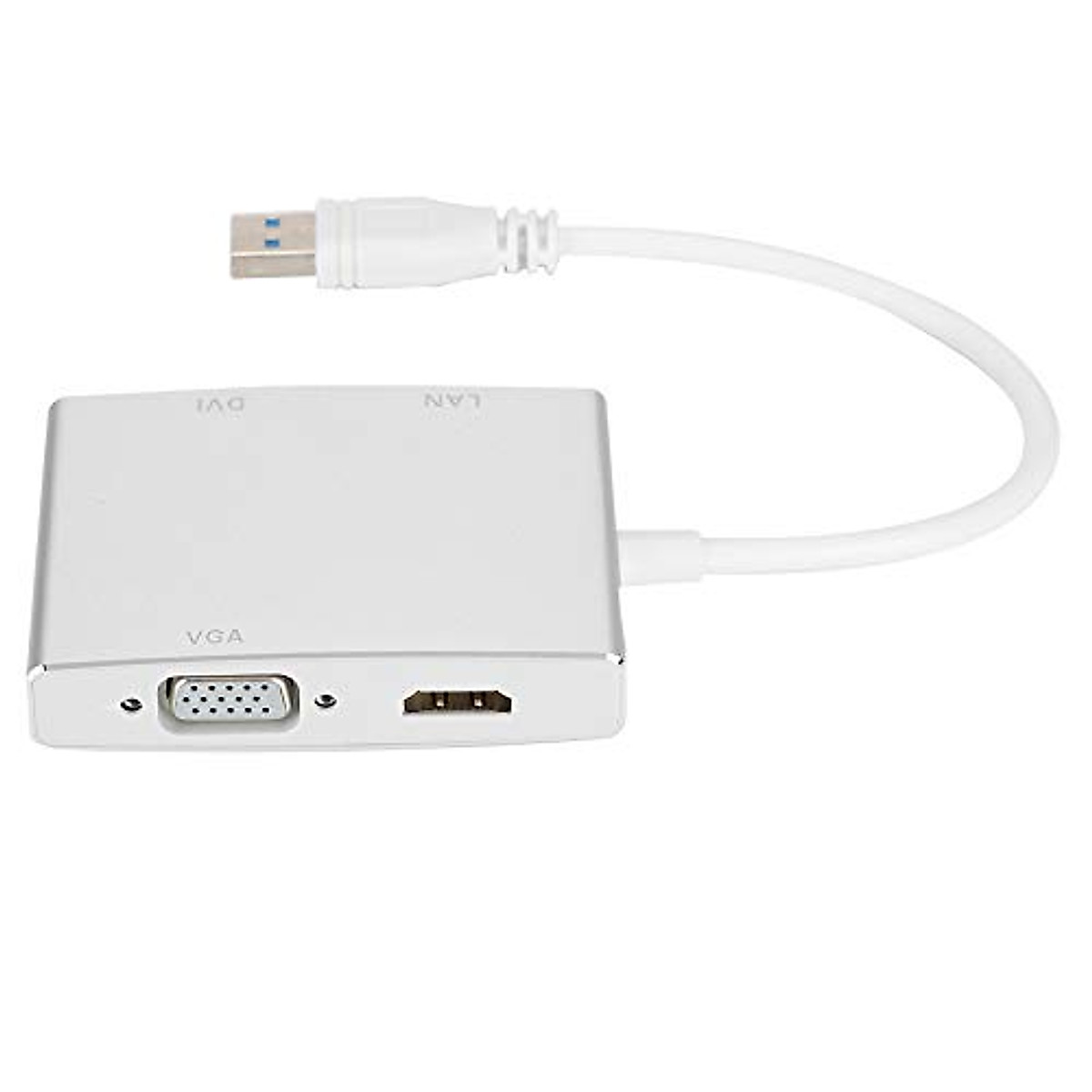 Cuifati 4 in 1 USB 3.0 Hub, FullHD 1080P USB 3.0 Adapter Hub,4 in 1 USB3.0 Adapter to VGA DVI HDMI LAN RJ45,Ultra Slim Portable USB Splitter Notebook PC, Laptop, USB Flash Drives