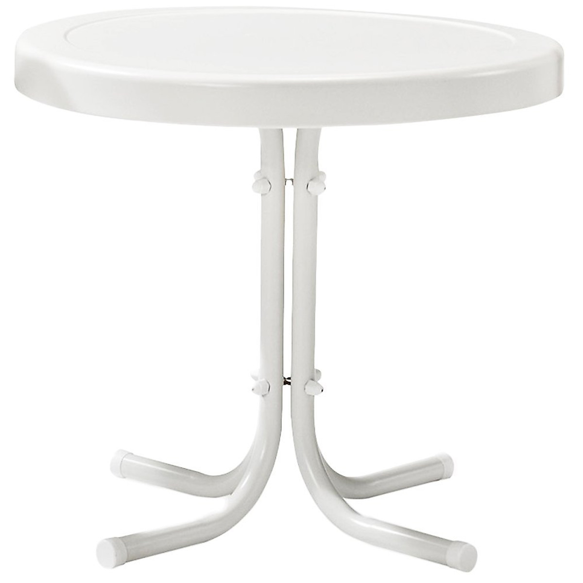 Crosley Furniture Griffith 2-Piece Retro Metal Outdoor Side Table and Loveseat Patio Furniture Set for Porch, Red