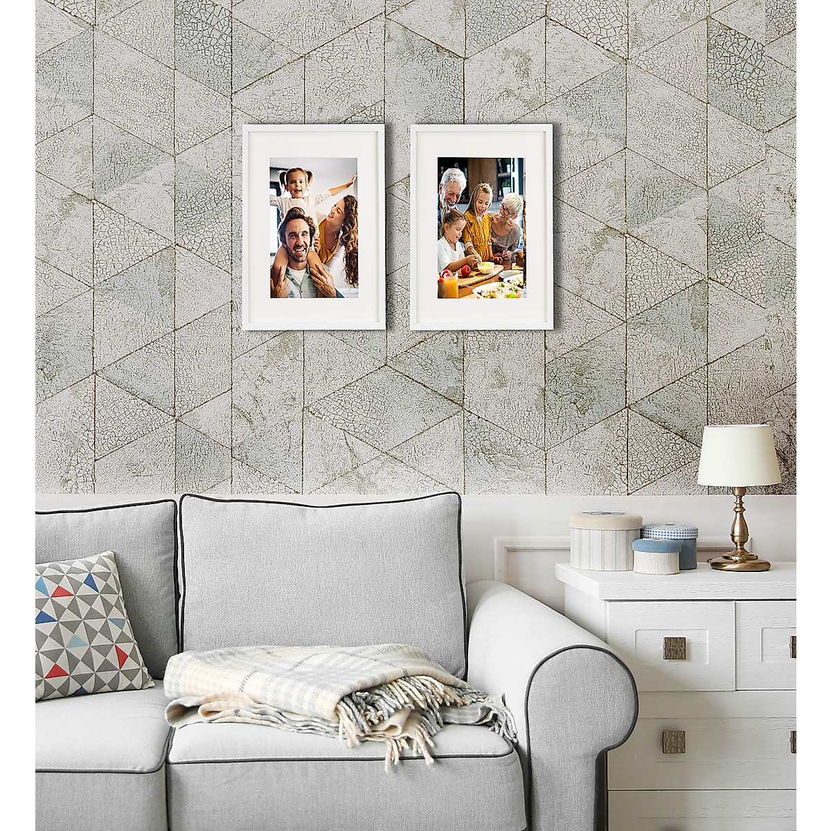 BD ART 12x16 White Picture Frame Made of Wood and High Definition Glass Display Pictures 8x12 with Mat or 12x16 Without Mat - Vertical and Horizontal Wall Mounting