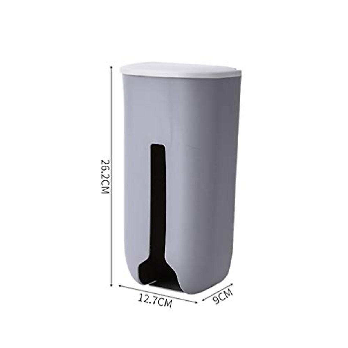 Housoutil Plastic Bag Holder, Wall- mounted Grocery Bag Holder for Plastic Bags, Plastic Bag Dispenser for Grocery Kitchen- Grey