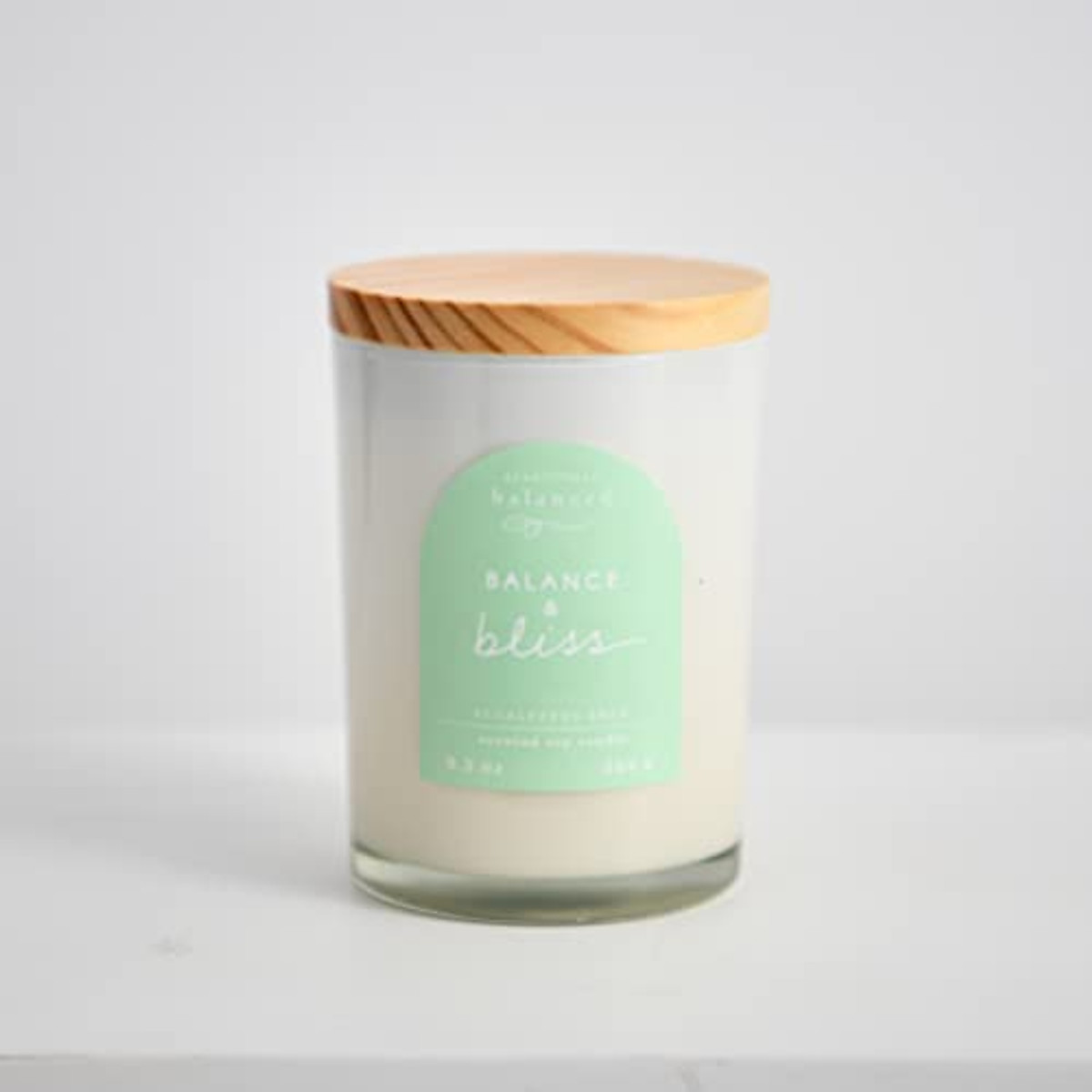 Beautifully Balanced Scented Lidded Glass Soy Candle, Balance + Bliss, 9.3 oz.