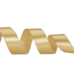 YASEO 1 Inch Champaign Gold Solid Satin Ribbon, 50 Yards Craft Fabric Ribbon for Gift Wrapping Floral Bouquets Wedding Party Decoration