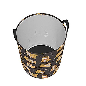 FeHuew Cute Dogs Shiba Inu Collapsible Laundry Basket with Handle Waterproof Fabric Hamper Laundry Storage Baskets Organizer Large Bins for Dirty Clothes,toys,Bathroom