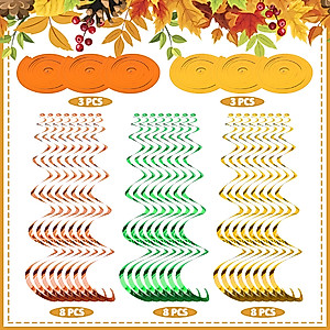 30 Pcs Fall Leaves Hanging Swirls Thanksgiving Maple Leaf Swirls Streamers Thanksgiving Ceiling Hanging Decorations for Fall Themed Harvest Home Classroom Office Party Supplies