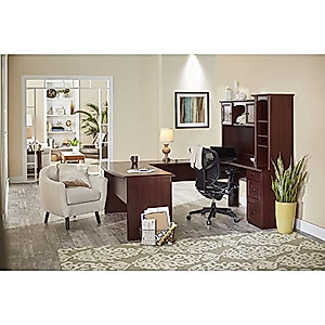 Realspace® Broadstreet 65"W U-Shaped Executive Desk, Cherry