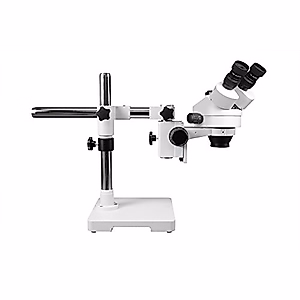Vision VS-3FZ-IFR07-5N Trinocular Zoom Stereo Microscope | 10x WF Eyepiece |0.7X—4.5X Zoom Range, 3.5X—90x Magnification, 0.5X & 2X Barlow Lens |144-LED Ring Light W Control, 5.0MP Digital Camera