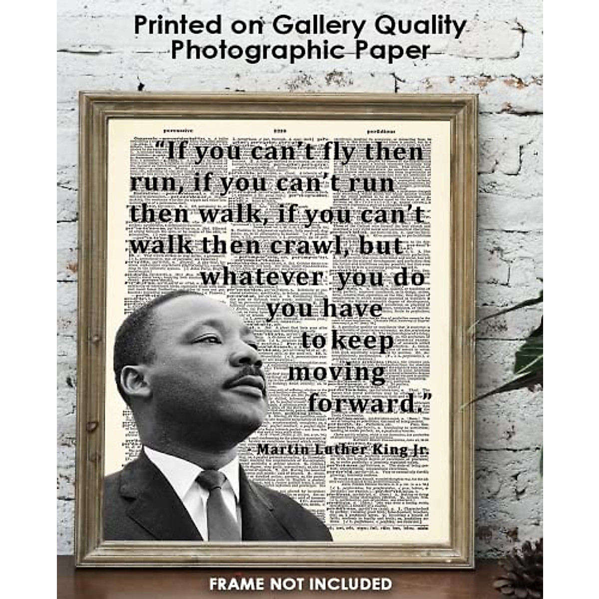 Inspirational Martin Luther King Poster "If You Can't Fly" 8x10 Motivational Wall Art & Positive Affirmations Wall Decor for Bedroom Teen Girl Boy - MLK Quotes Decor & Office Decor for Men, Women