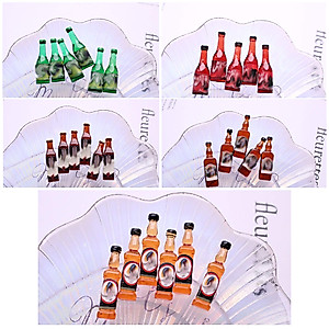 30 PCS 29 Styles Mini Wine Bottles Cake Toppers with 1 Plastic Miniature Toilet Toy Funny Dollhouse Cupcake Cake Topper Gift Set for Birthday Party Bachelorette Party Decorations