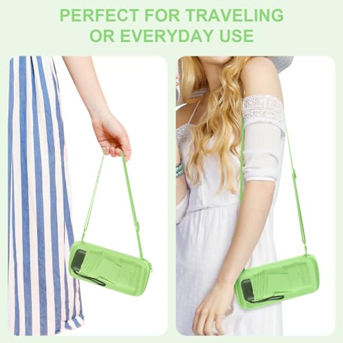 LEAGERA Compact Travel Umbrella with Case - Mini Umbrella for Purse, Small Lightweight &Tiny Umbrellas Design Perfect for Parasol Outdoor Sun&Rain,Bright Green